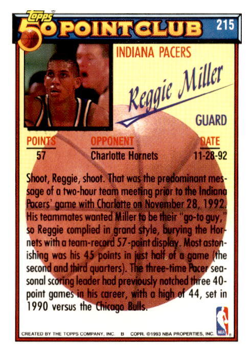 1992 Topps-Gold #215 Reggie Miller Gold NM | eBay