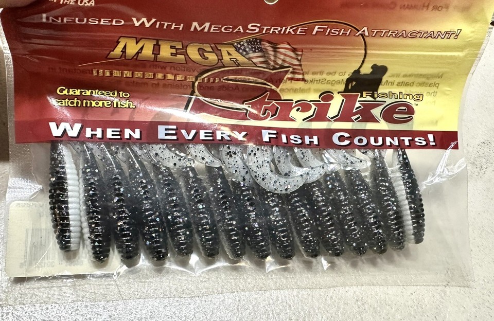 Megastrike Mega Grub 3" (15 per bag) Smoke Shad Soft Bait Plastic ...