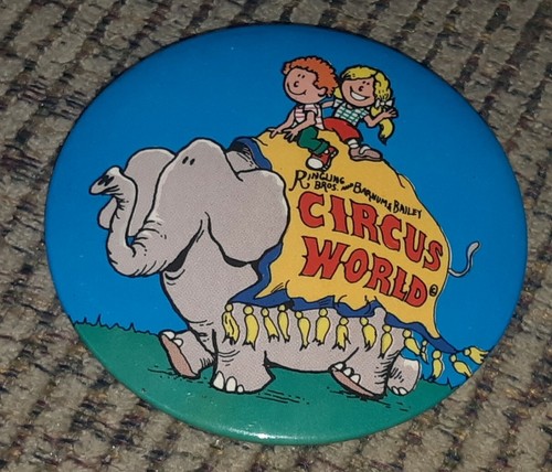 Ringling Bros Barnum & Bailey Circus World ELEPHANT 3-Inch Pinback ...