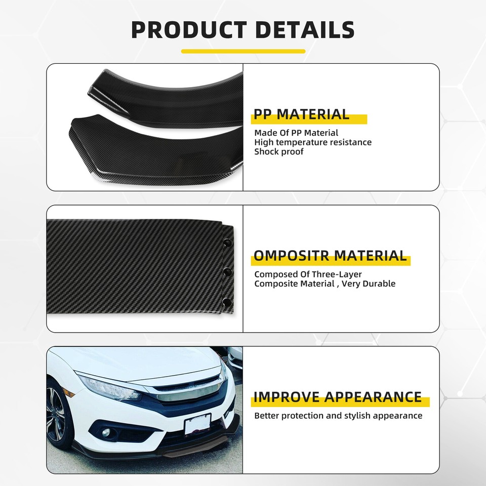 For Chevrolet Chevy Corvette C5 Front Bumper Lip Spoiler Splitter ...