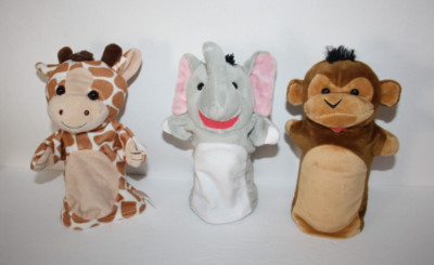 Spark Create Imagine Zoo Jungle Puppets Lot Of 3 Giraffe Elephant ...