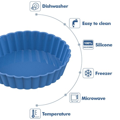 8 Pack Silicone Tart and Pie Molds, 5 Inches Silicone Round Mold ...