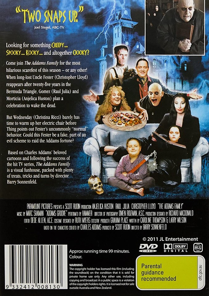 Addams Family (DVD) Anjelica Huston Raul Julia Christopher Lloyd Dan ...