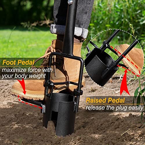 Sod Plugger Turf Cutter Grass Plug Tool for Transplanting Repair Yard ...