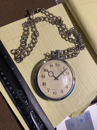VINTAGE ENDURA LARGE POCKET WATCH WITH CHAIN - GREAT BRITAIN - CASE ...