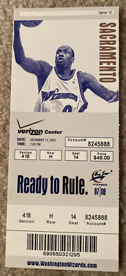Washington Wizards Ticket Stub - 12/15/2007 | eBay
