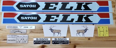 Satoh Elk S-550G Mitsubishi tractor mower reproduction decal set | eBay