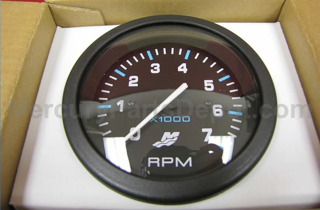 Mercury OUTBOARD Analog Gauge Set - Black 7k Tachometer Trim Fuel Hours ...
