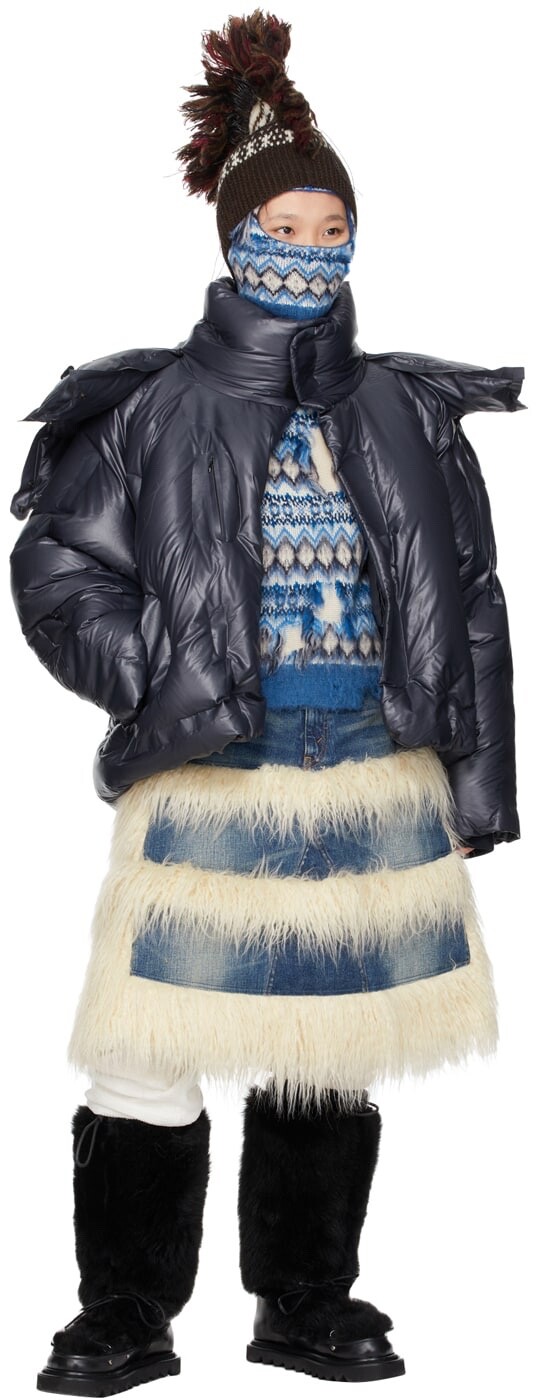 NWT MONCLER GENIUS Moncler DingYun Zhang Navy Klolk Jacket 0 (X-Small ...