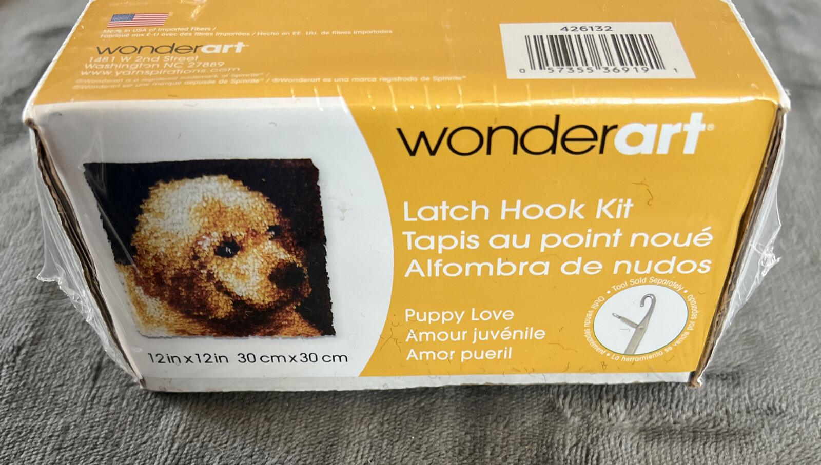 Caron Wonderart Latch Hook Kit 12"X12" Puppy Love #426132 - Dog Latch ...