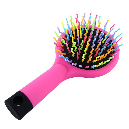 Rainbow Volume Detangling Hair Brush & Mirror Comb Anti-Static ...
