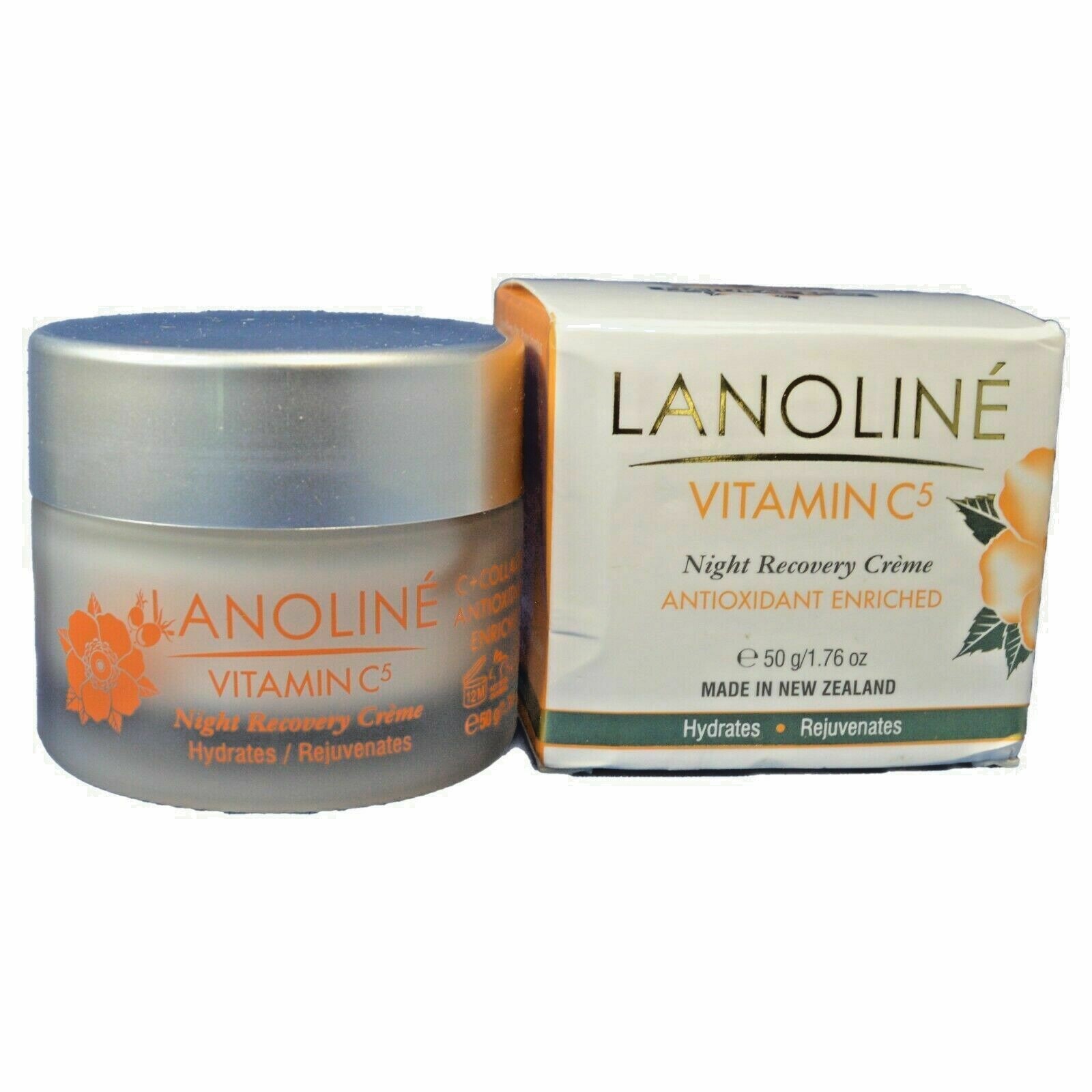 Lanoline Vitamin C5 Antioxidant Night Recovery Creme Exp 2024 Sz 1.76 ...