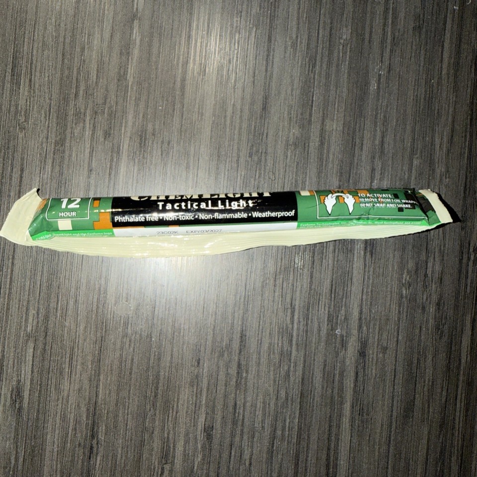 Cyalume ChemLight Green 4" Tactical Light Stick 6-Hour Emergency Expiry ...