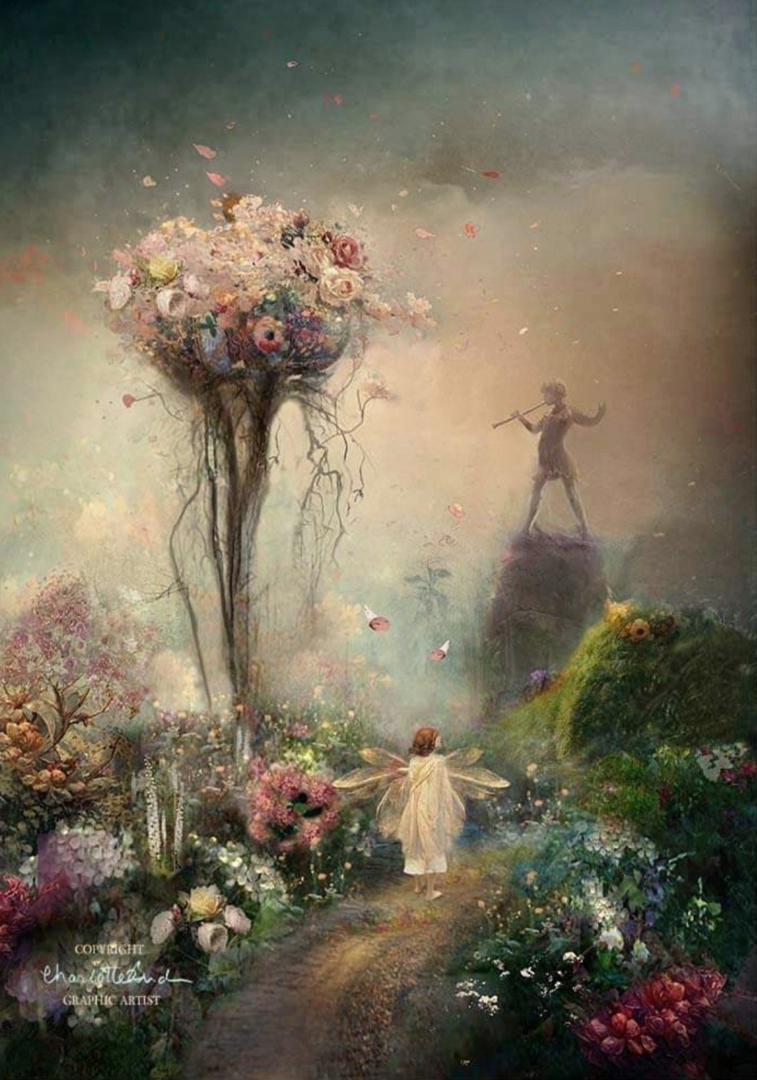 Peter Pans Garden Fine Art Print By Charlotte Bird 12x16" Titled & Hand ...