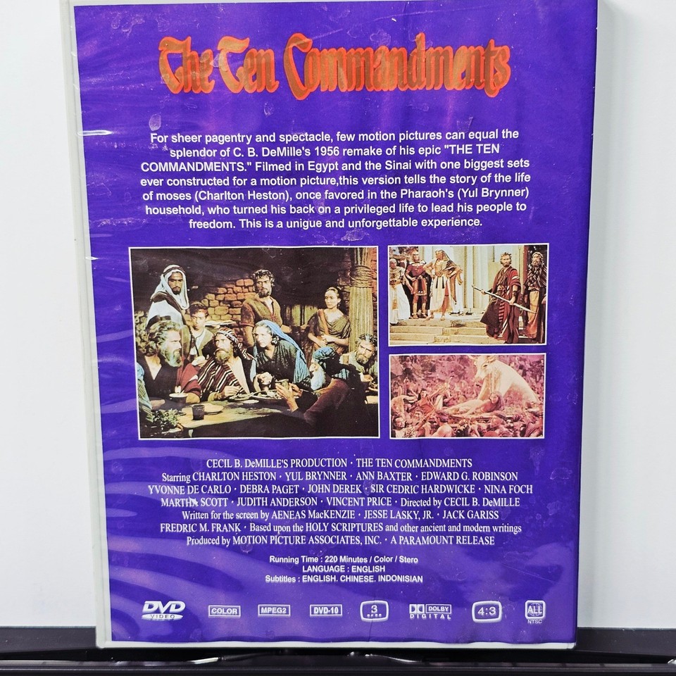 The Ten Commandments DVD 1956 Cecil B DeMille Charlton Heston Epic ...