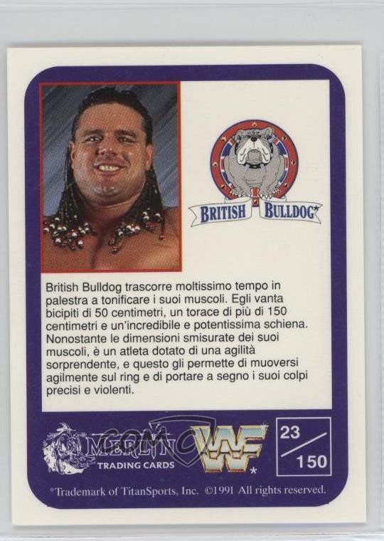 1991 Merlin WWF Italian The British Bulldog British Bulldog #23 | eBay
