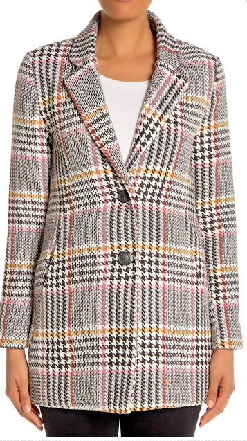 Sebby Collection Fun Glen Plaid Houndstooth Woven Jacket- Size M | eBay