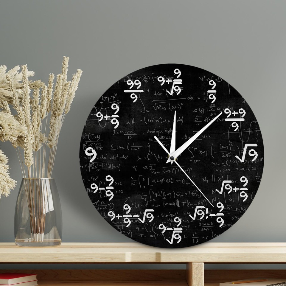 sharprepublic Modern Wall Clock Math Equation Clocks 9's Formulas ...