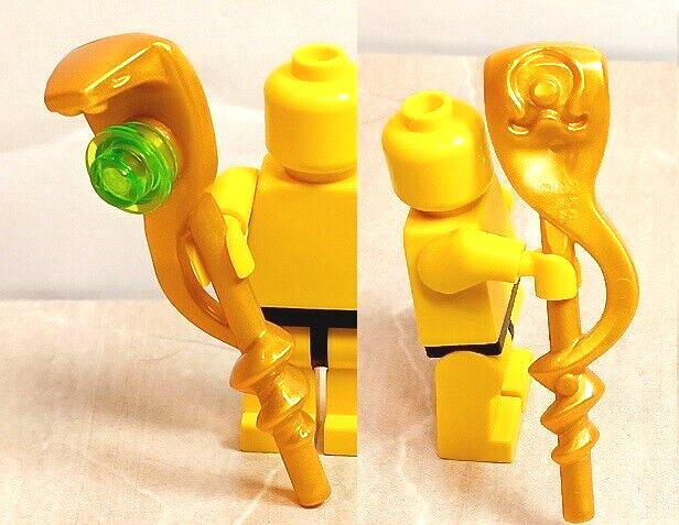 New LEGO Snake Cane STAFF OMEGA Gold Free Green Chi Power Energy ...