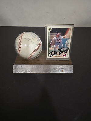 Autographed 1991 Upper Deck Felix Fermin #104, And Baseball Cleveland ...