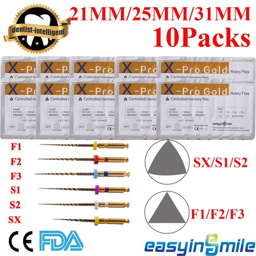 10Pks Dental Endo Rotary Niti X-Pro Gold Taper Files Endodontic SX-F3 ...