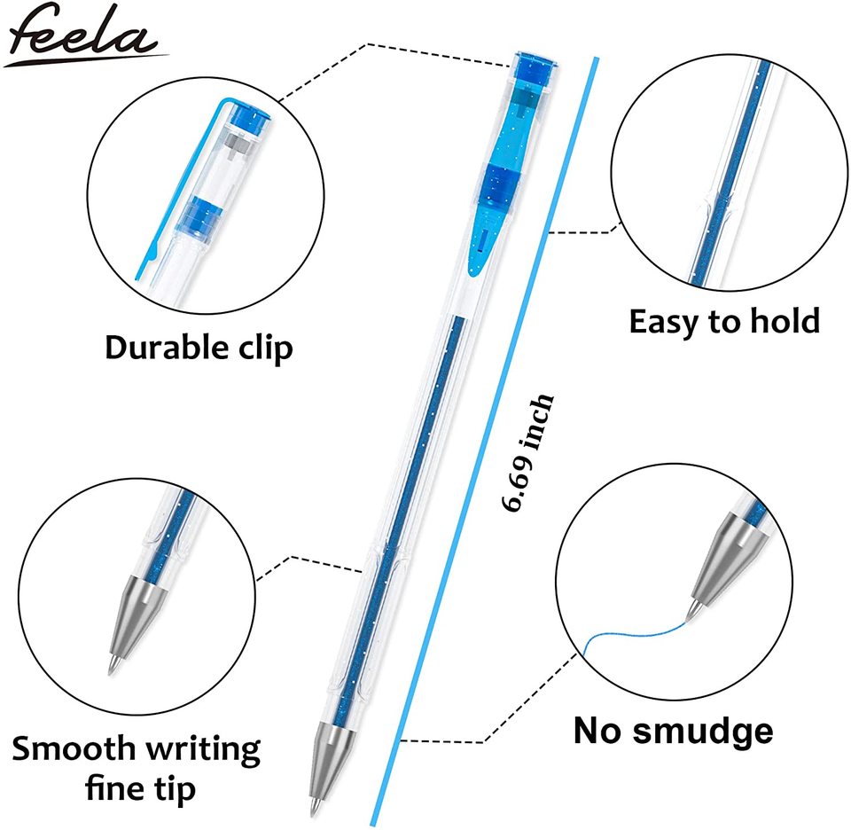 feela Gel Pens Set, 260 Pack 130 Colored Gel Pens Plus 130 Refills for ...