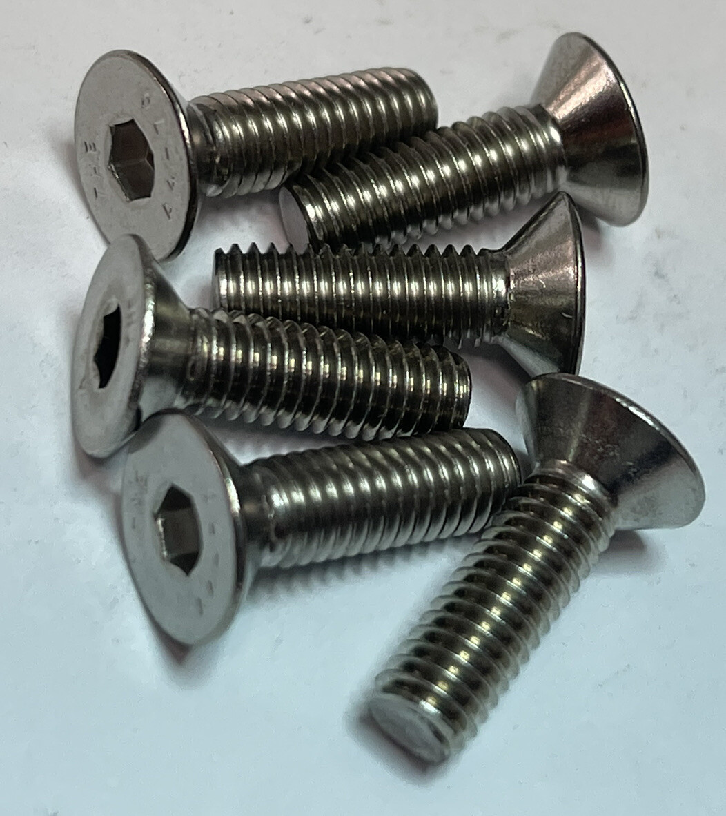 (6 )M6-1.0x20mm Stainless Non-Magnetic Flat Head Countersunk Hex Socket ...