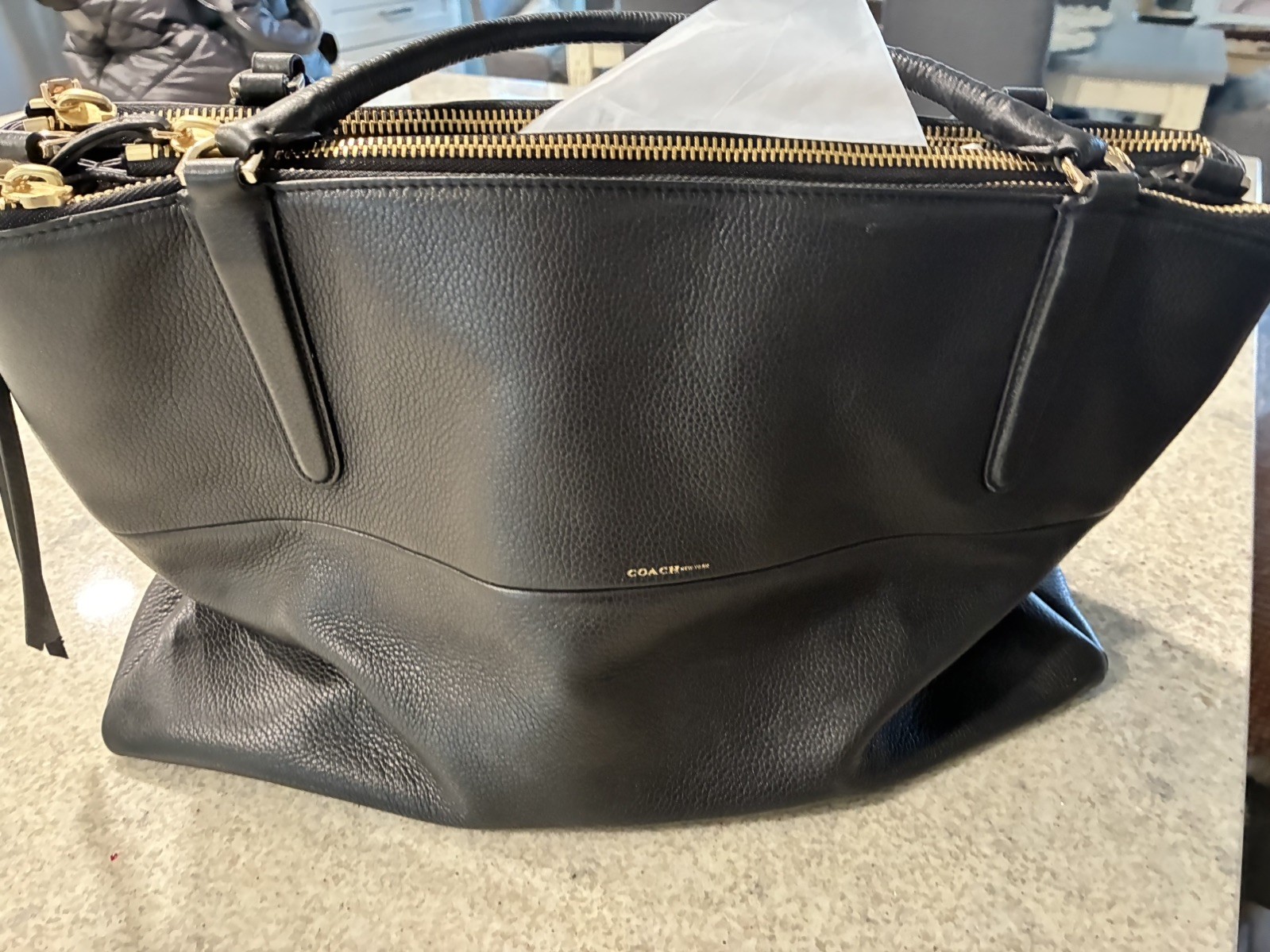 Coach Black Borough Bag Gloved Tanned Leather large- good condition | eBay