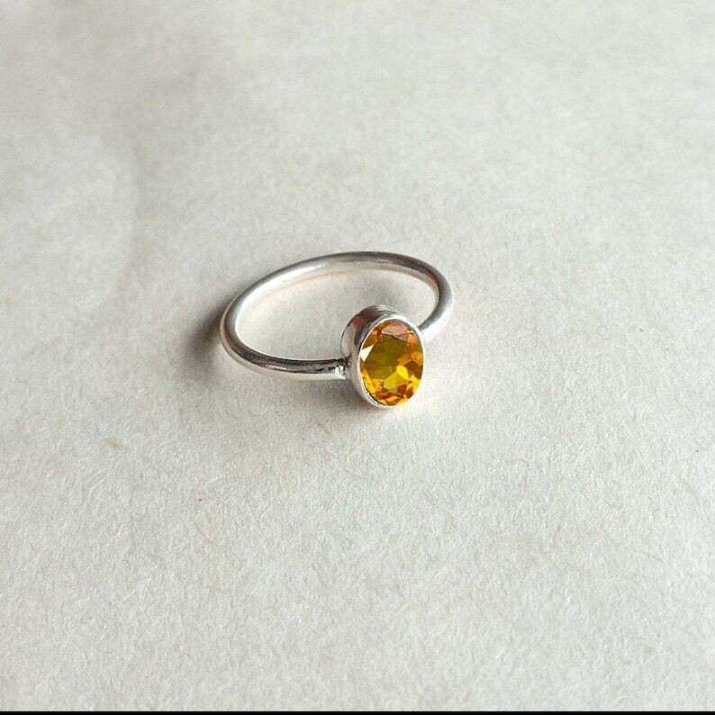 Natural Citrine Gemstone Women Ring 925 Sterling Silver Ring | eBay ...