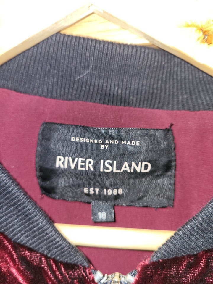 River Island Velour Bomber Jacket Size 18 | eBay UK