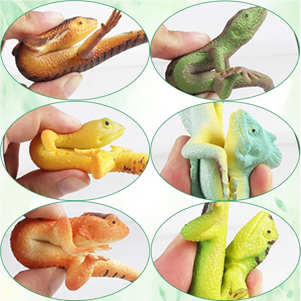 6PCS Rubber Lizard Toys, Colorful Plastic Fake Lizards Wild Creatures ...