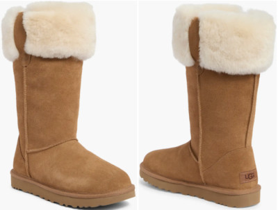 UGG Women's US size 7 Suhenny Tall Boot Shearling Suede Leather ...