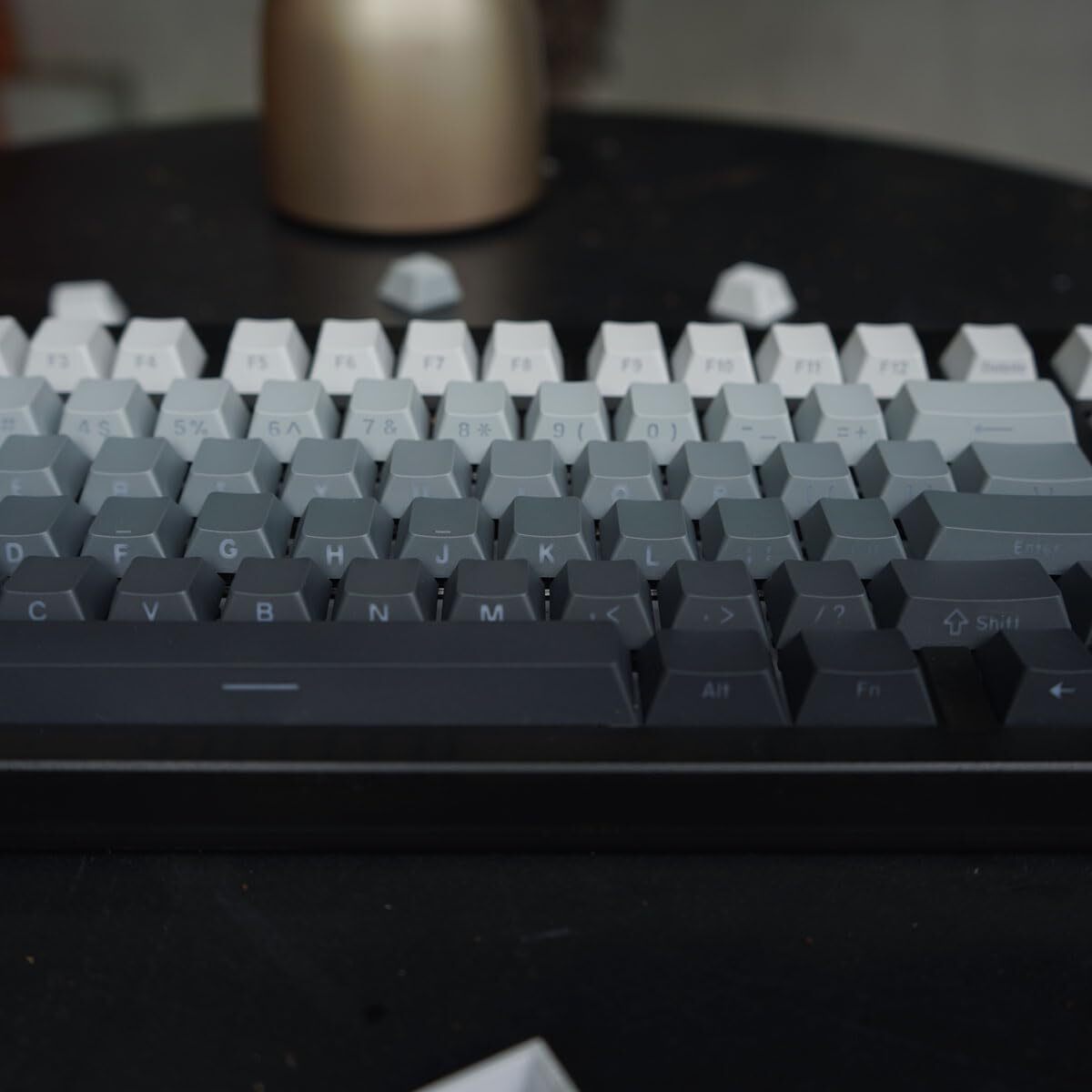 PBT Doubleshot Backlit Keycaps Gradient Gray Shine Through OEM Profile ...