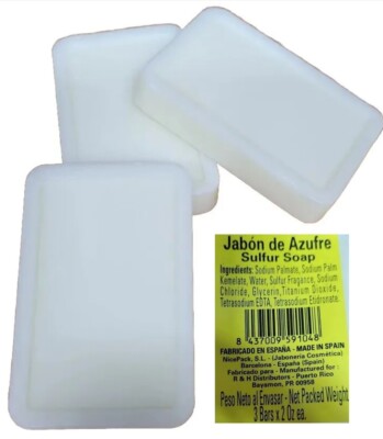 Original Jabon Azufre Sulfur Oil Soap Bars Made in Spain 3 Bars-2 0z ...