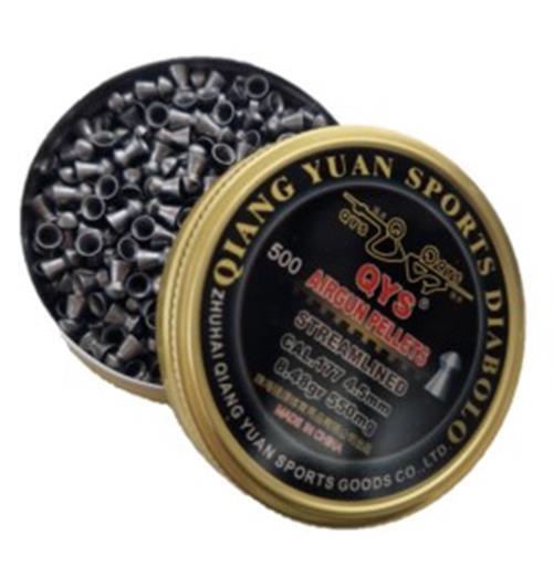 QYS Streamlined Pellets .177 Cal 4.50mm 8.48gr Target Shooting Air ...