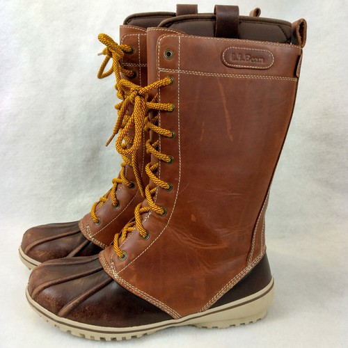LL Bean Women’s Bar Harbor Waterproof Insulated Leather boots TEK 2.5 ...