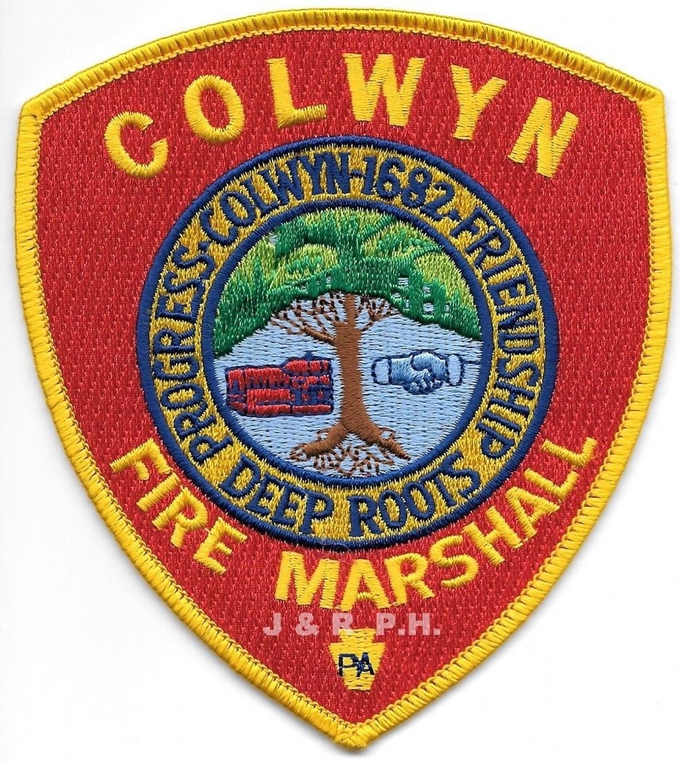 Colwyn Fire Marshall, Pennsylvania "Deep Roots" (4" x 4.5" size) fire ...