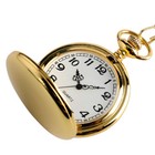 Golden Smooth Quartz Pocket Watch Fob Chain Arabic Numerals Dial for ...