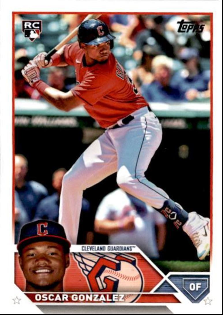 2023 Topps Baseball Cards Oscar Gonzalez Rookie Cleveland Guardians ...