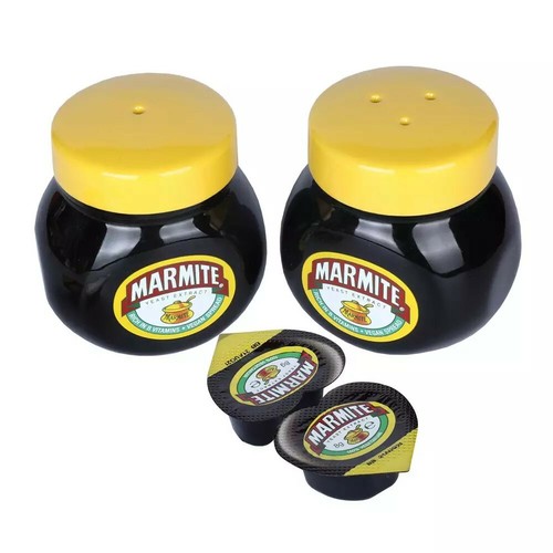 Marmite - Jar Shaped Ceramic Salt & Pepper Cruets Gift Set Very Rare ...