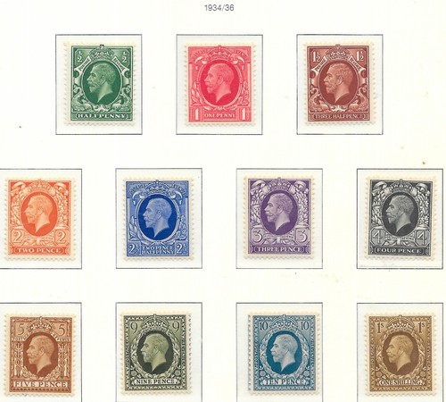 GB King George V Stamps 1934/36 Definitive Stamps Set of 11 UMM Full ...