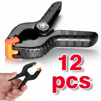 12PCS Quality Heavy Duty Spring Clamps Nylon Plastic Quick Grips Clips ...