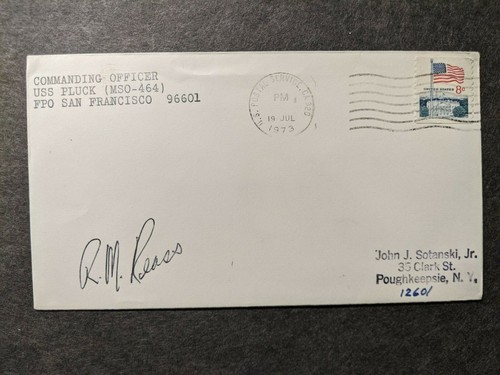 Minesweeper USS PLUCK MSO-464 Naval Cover 1973 SIGNED | eBay