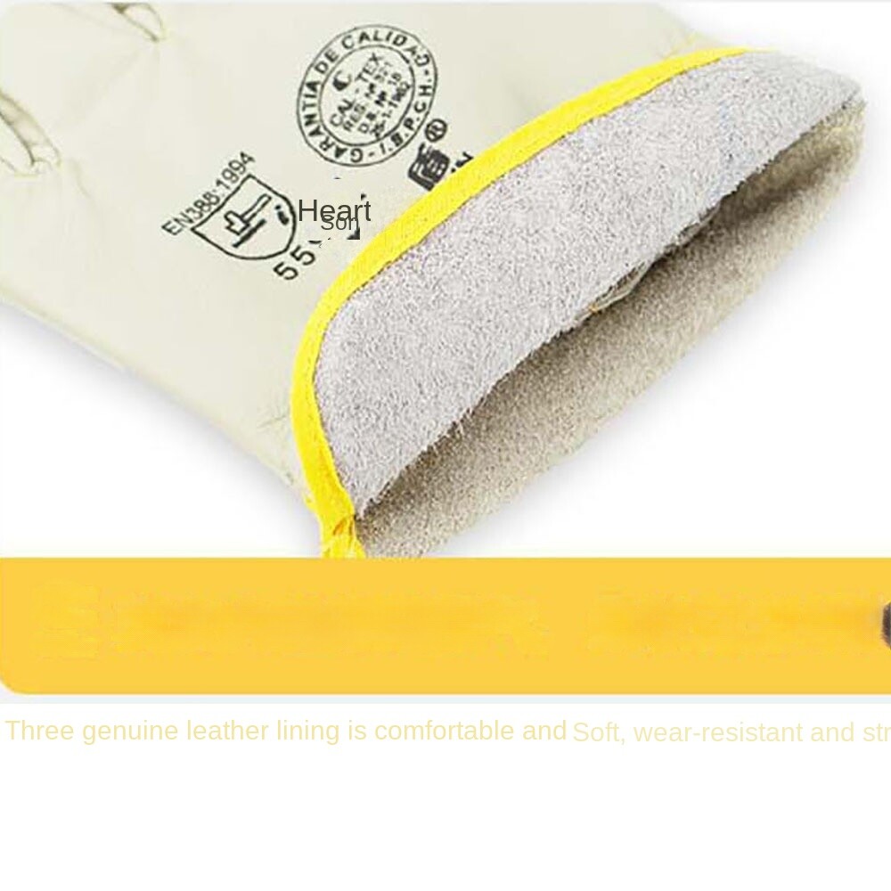 Leather Work Safe Glove Heat-Resistant Protective Mittens Workplace | eBay