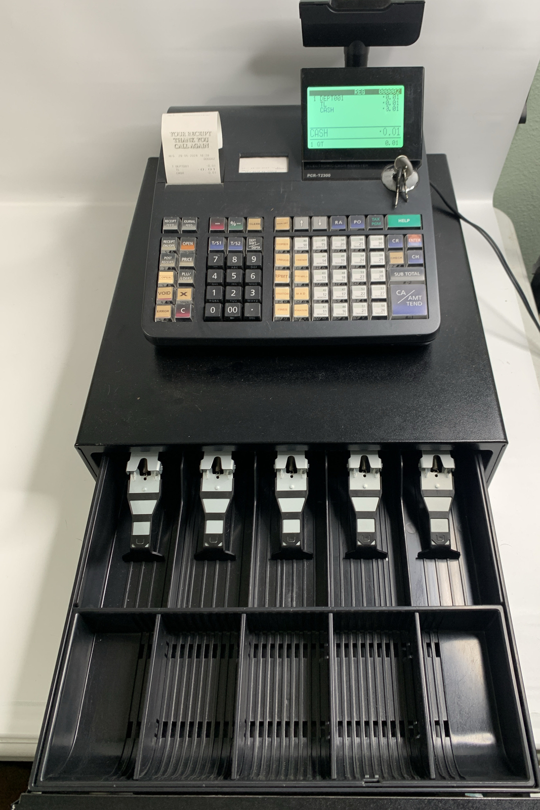 Casio PCR-T2300 Electronic Thermal Printer Cash Register w/ Drawer ...