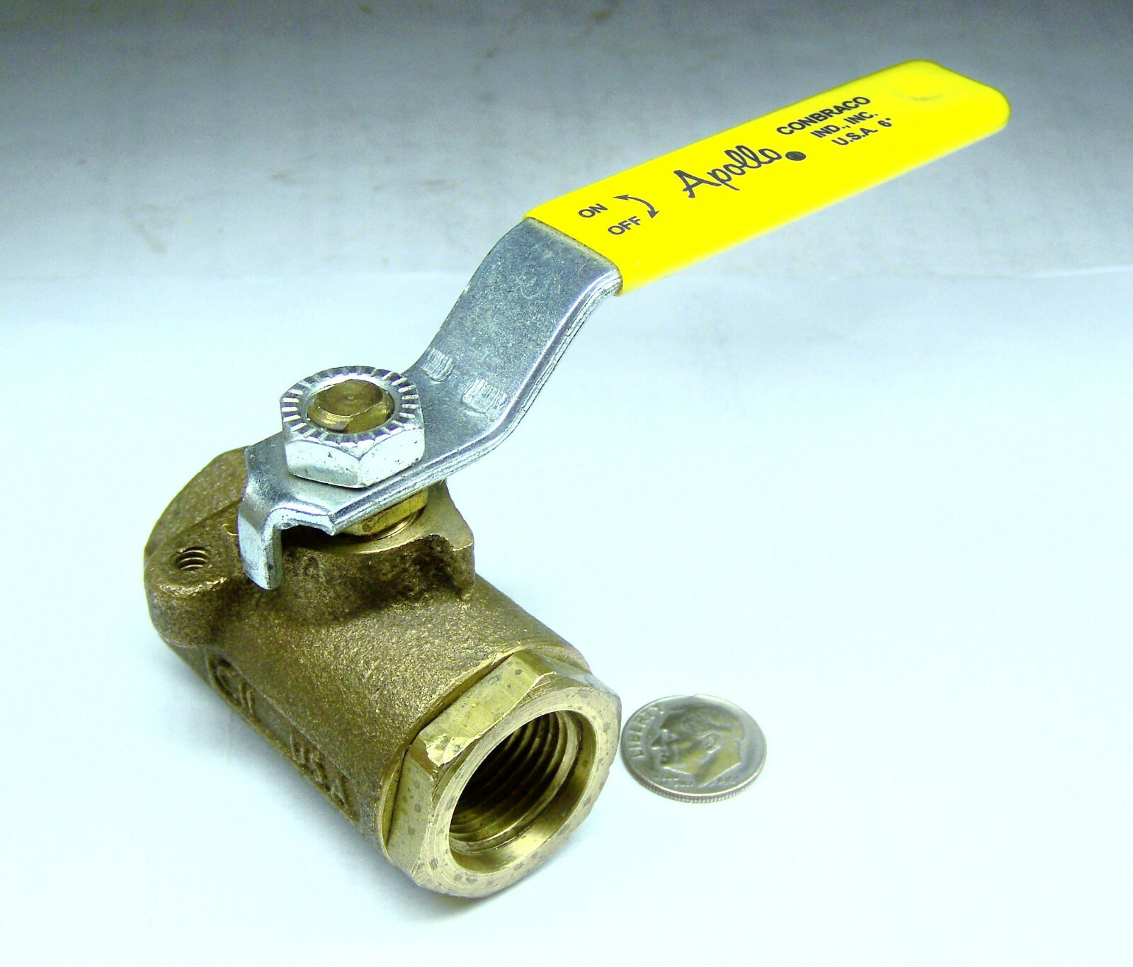 APOLLO CONBRACO USED 1/2" O-RING BOSS BRONZE FULL PORT BALL VALVE 600 ...