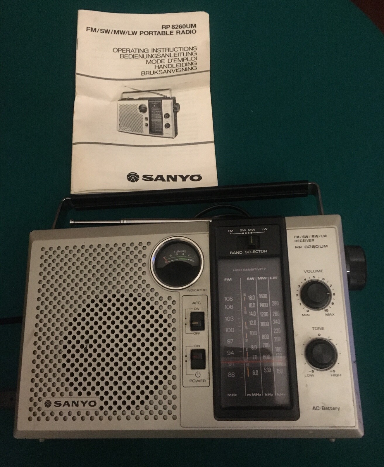 RADIO SANYO PORTATILE RP 8260 UM VINTAGE 24×15 cm. NON FUNZIONANTE | eBay