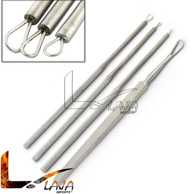 4 Pcs Billeau Ear Wax Remover Loop Cleaner 6.5'' Medical ENT ...
