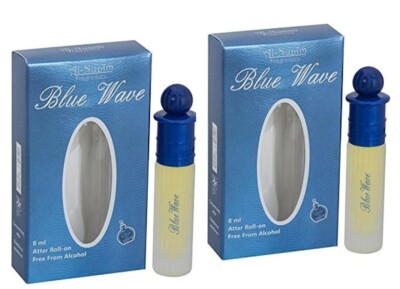 2X AL-NUAIM "Blue Wave" Non-Alcoholic Unisex Attar Roll-On 8 ml | Free ...