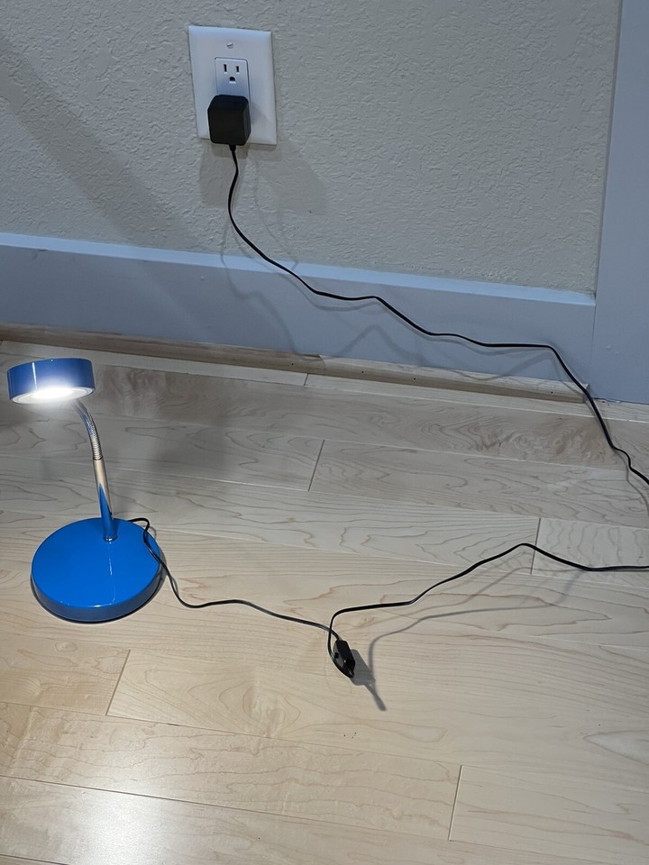 Blue Desk Lamp Globe Electric LED Office Dorm Study Bedside Lamps 250 ...